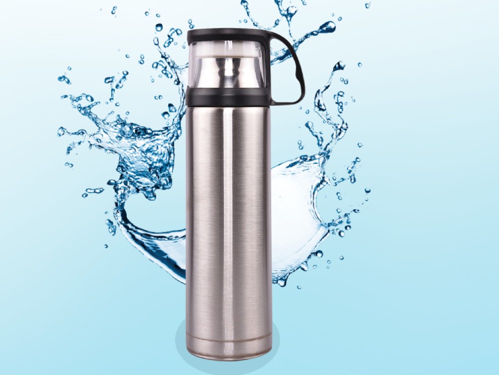 BKCPRO -STAINLESS STEEL BOTTLE WITH STEEL CUP LID